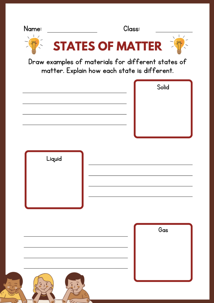 States of Matter and Senses Worksheets for Child Development - Sllearning